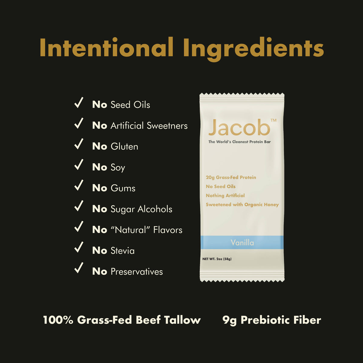 Jacob Protein Bar - GrassFed & Organic (2oz) – Bone-In Food